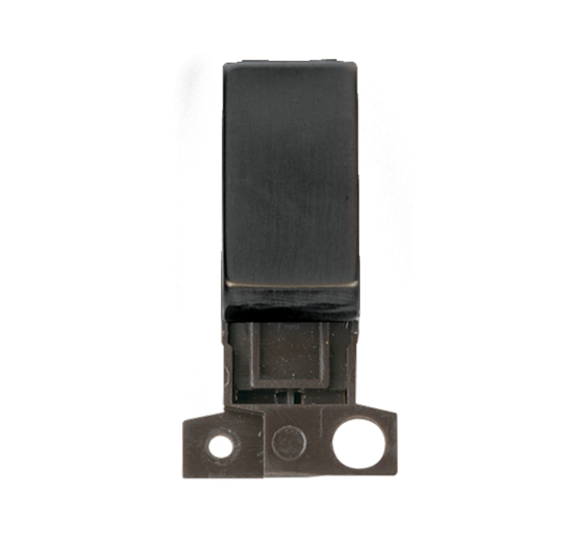 Click MiniGrid Matt Bronze 2 Way 10AX Retractive Ingot Switch Module | UKES