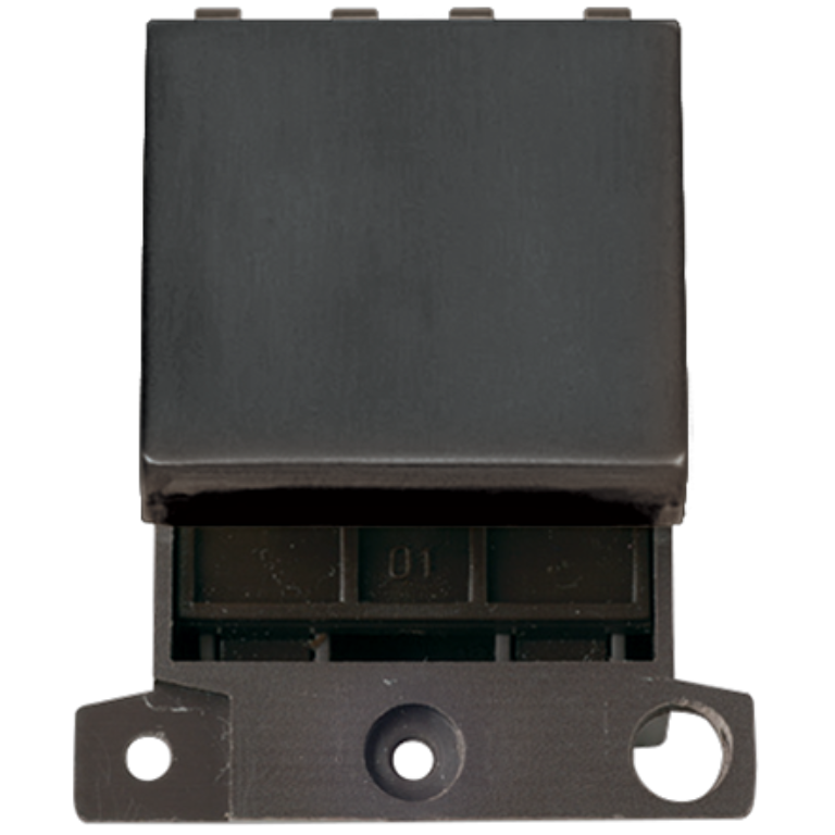 Click MiniGrid Matt Bronze 32A Double Pole Ingot Switch Module | UKES