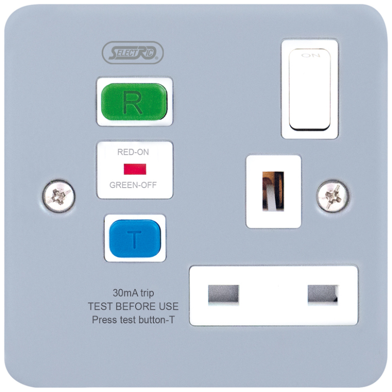 Selectric Metal Clad 1 Gang 13A Double Pole Switched RCD Socket ...