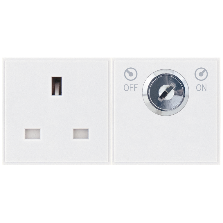 Selectric White 13A 1 Gang Socket with 20A Double Pole Key Operated ...