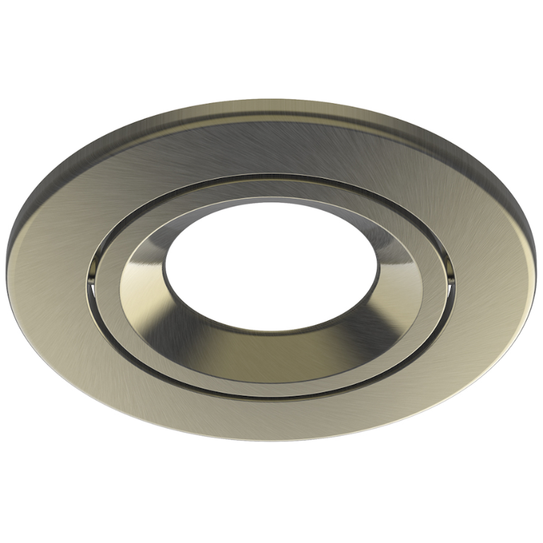 Selectric Round Antique Brass Bezel for PushGlo PRO Tilt Downlights | UKES