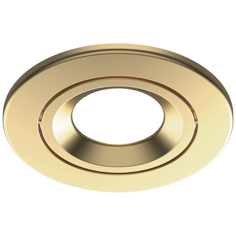 Selectric Round Satin Brass Bezel for PushGlo PRO Tilt Downlights | UKES