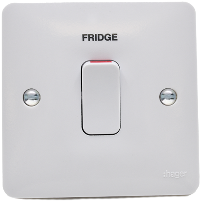 Hager Sollysta White Moulded Control Switch, 1 Gang Double Pole c/w LED ...