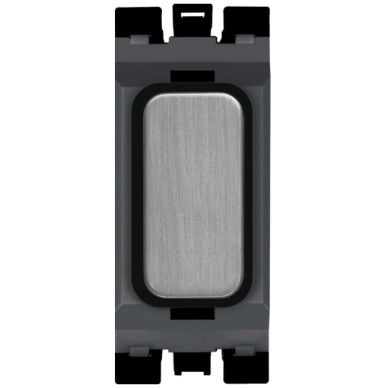 Hager Sollysta White Moulded Module, 1 Gang Blank Grid, c/w Black ...