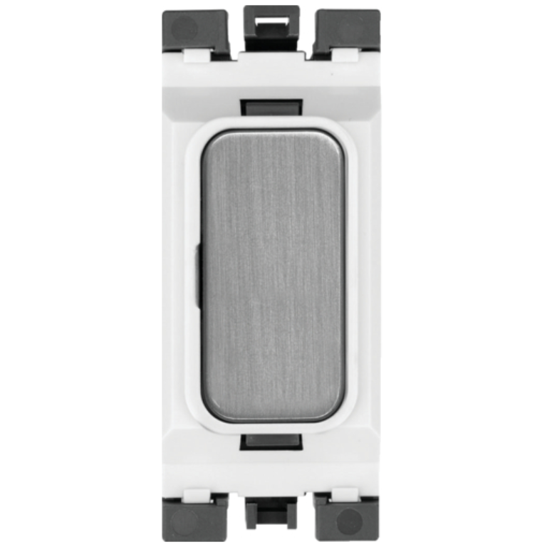 Hager Sollysta White Moulded Module, 1 Gang Blank Grid, c/w White ...