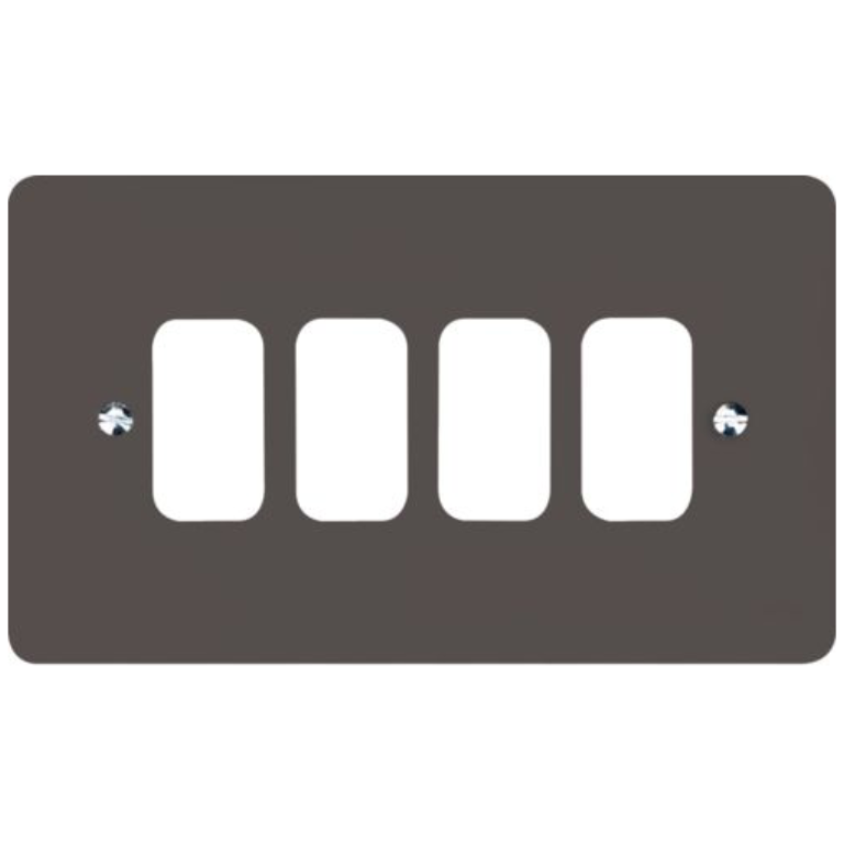 Hager Sollysta White Moulded Grid Plate, 4 Gang Moulded, Part M | UKES