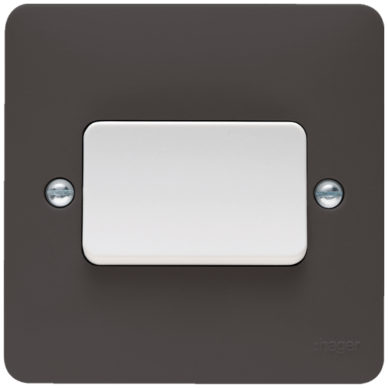 Hager Sollysta White Moulded Plate Switch, 1 Gang 2 Way c/w Wide Rocker ...