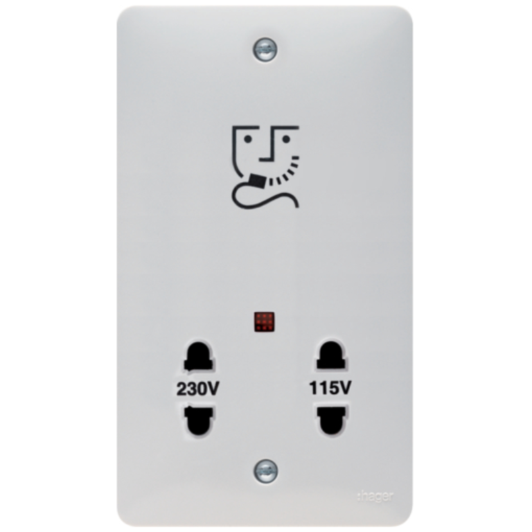 Hager Sollysta White Moulded Shaver Socket | UKES