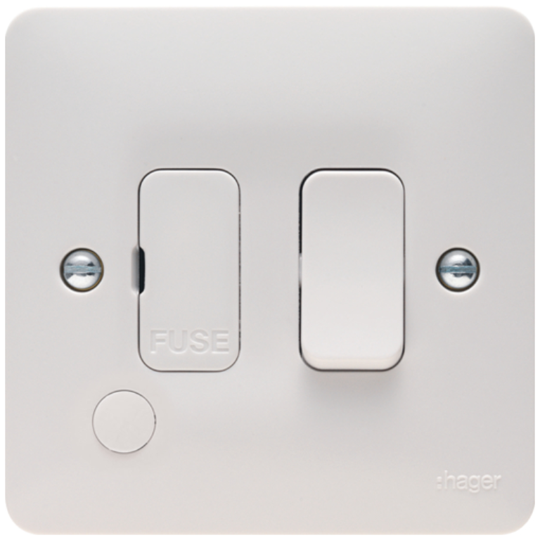 Hager Sollysta White Moulded Connection Unit, Double Pole Switched ...