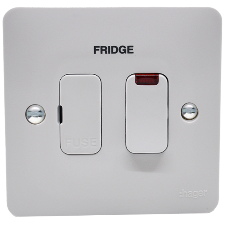 Hager Sollysta White Moulded Connection Unit, DP Switched Fused c/w LED ...