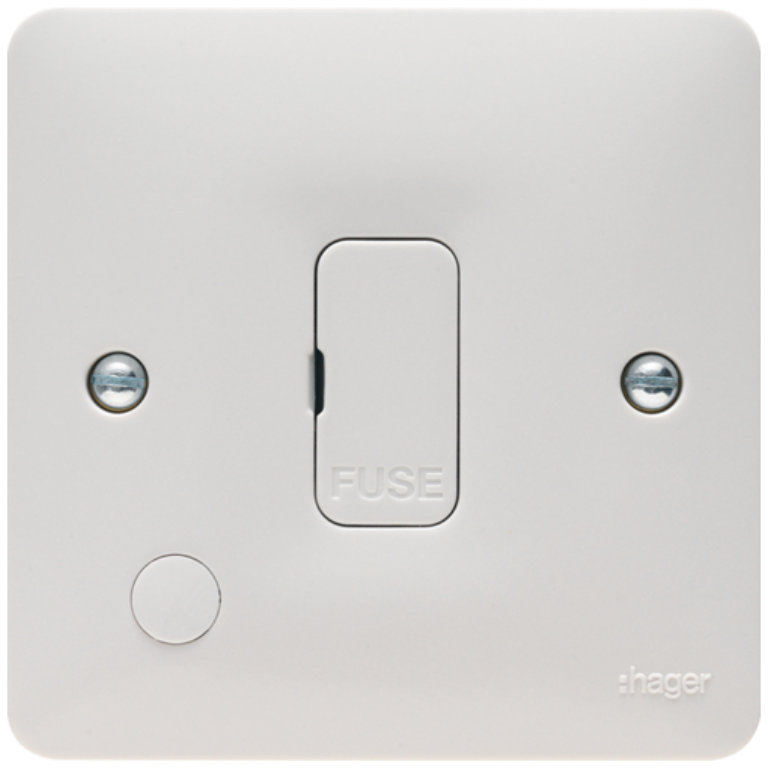 Hager Sollysta White Moulded Connection Unit, Unswitched Fused c/w Flex ...