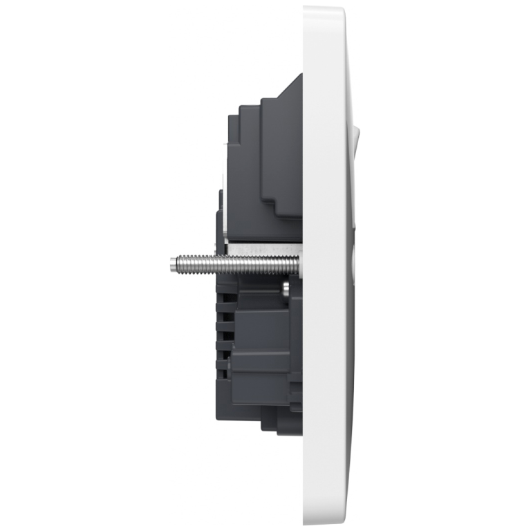 Hager Sollysta White Moulded Socket, 2 Gang Double Pole Switched, c/w ...