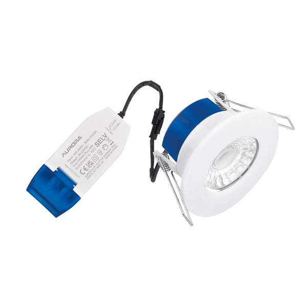 Aurora Lighting R6 230V 6W LED IP65 Fixed Dimm. Fire Rated Downlight ...