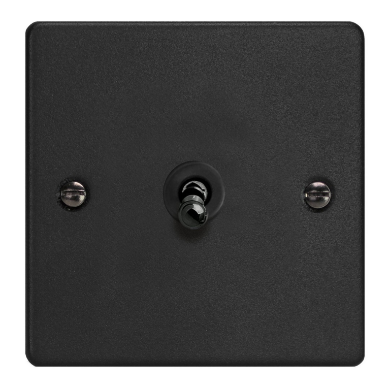 Varilight Essential Matt Black 1 Gang 10A 1 or 2 Way Toggle Switch with ...