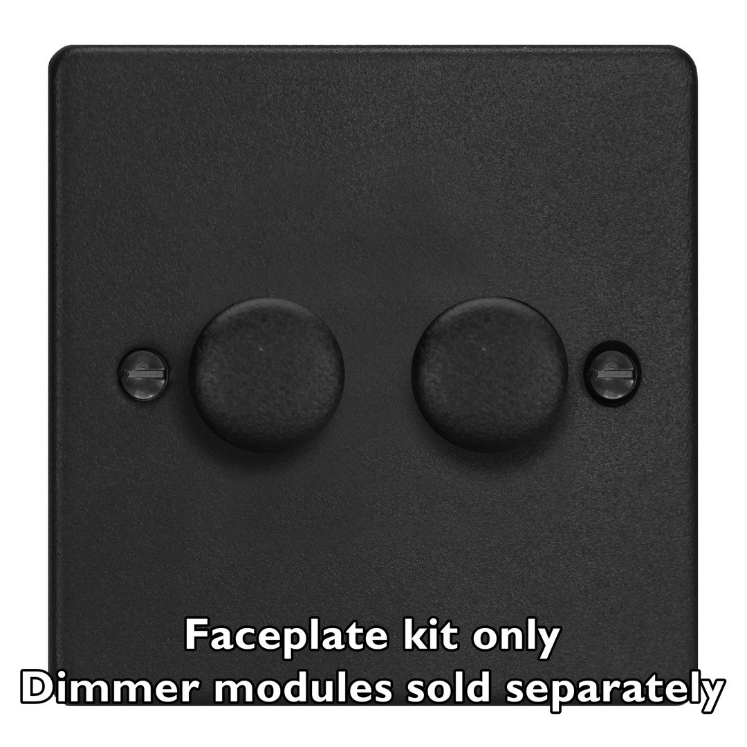 Varilight Essential Matt Black 2 Gang Matrix Kit For Rotary Dimmers | UKES