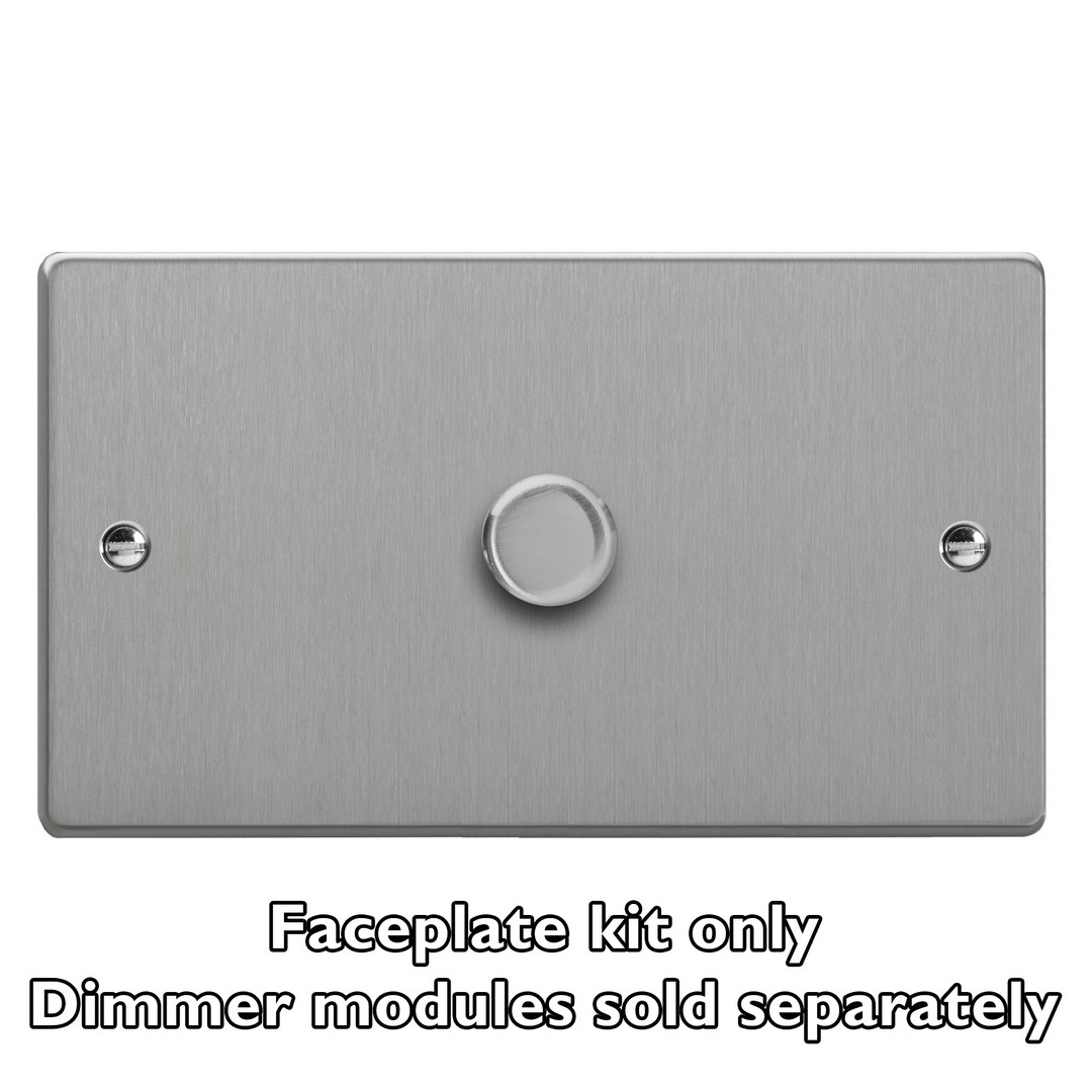 Varilight Essential Brushed Steel 1 Gang Twin Plate Matrix Kit For ...