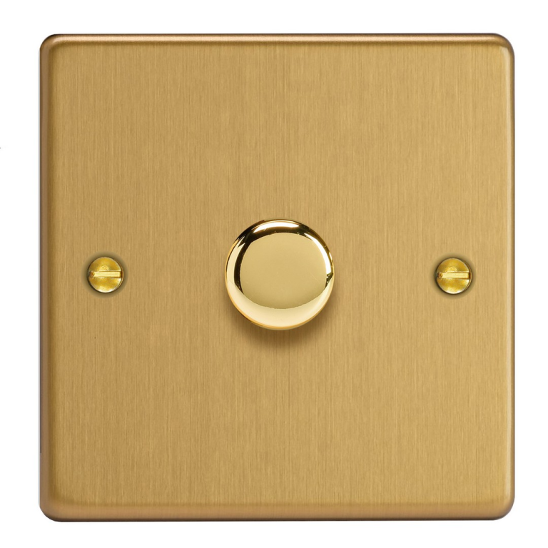 Varilight Essential V-Pro Smart Brushed Brass 1 Gang Master Wi-Fi 120W ...