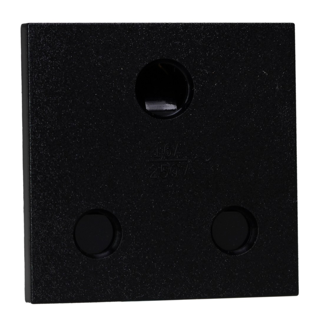 Varilight DataGrid Black 50x50mm 15A Round Pin Socket Module | UKES
