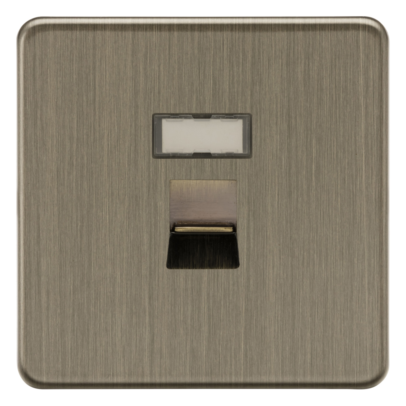 Knightsbridge Screwless Antique Brass RJ45 Socket | UKES