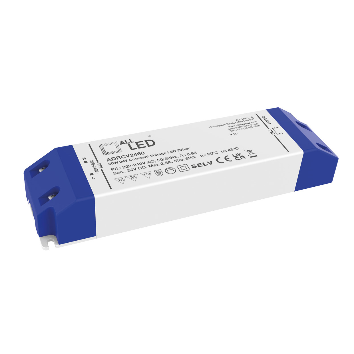ALL LED Drive24 60W 24V DC Constant Voltage Non-Dimmable LED Driver | UKES