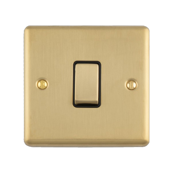 Eurolite Enhance Satin Brass 1 Gang 10A Intermediate Switch with Black ...