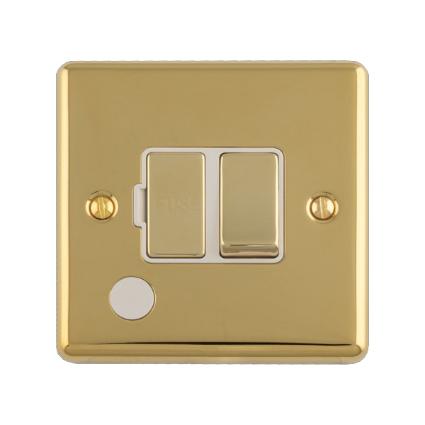 Eurolite Enhance Polished Brass 13A Double Pole Switched Fuse Spur with ...