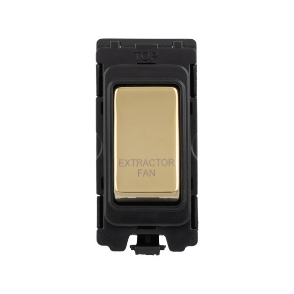 Eurolite Grid Polished Brass 20 Amp Double Pole EXTRACTOR FAN Switch ...