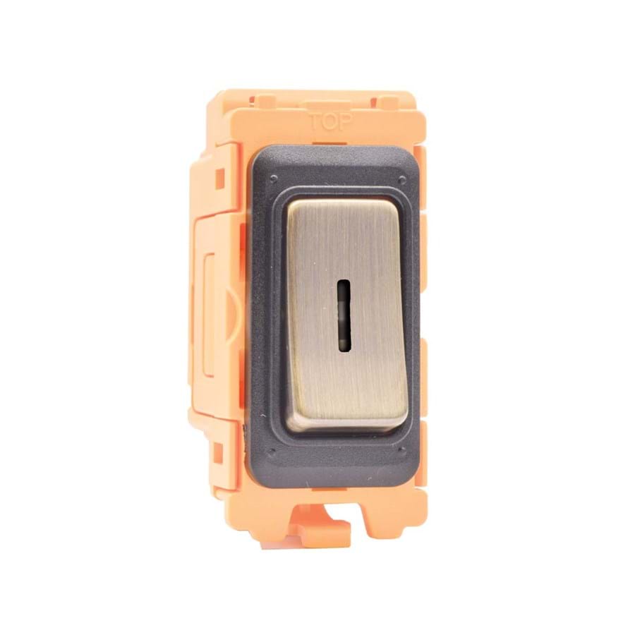 Hamilton Grid-IT FL Front Loading Antique Brass Double Pole Key Switch ...