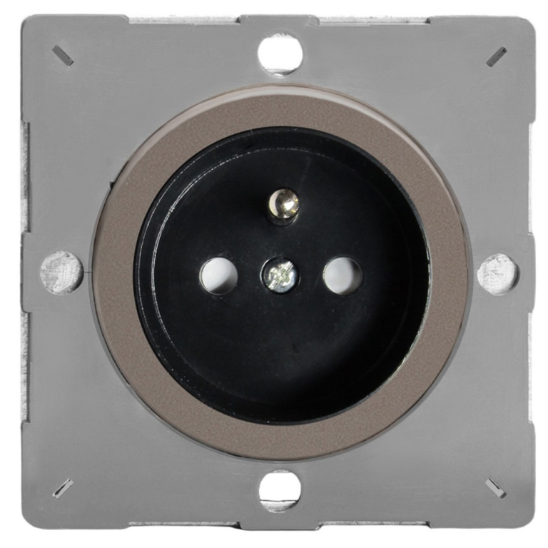 Varilight European VariGrid Pewter 1 Gang 16A Flush Socket Module with ...