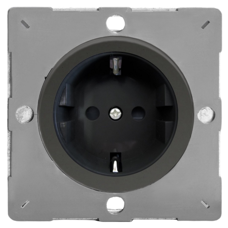 Varilight European VariGrid Iridium 1 Gang 16A Flush Socket Module with ...