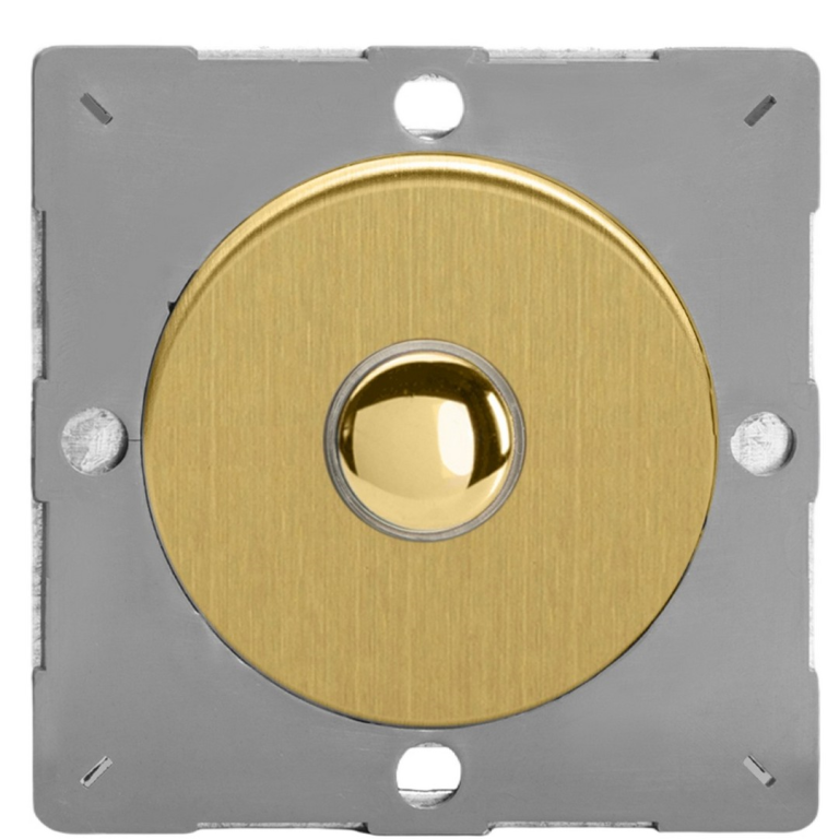 Varilight European VariGrid Brushed Brass 1 Gang 6A 1 or 2 Way Push On ...