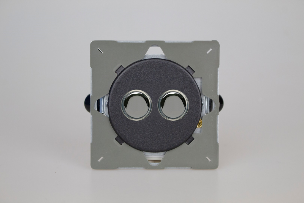 Varilight European VariGrid Matt Black 2 Gang 6A 1 or 2 Way Push On/Off ...