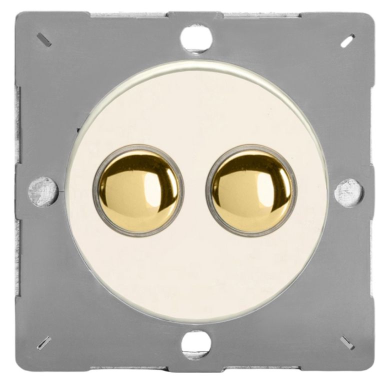 Varilight European VariGrid Matt White 2 Gang 6A 1 or 2 Way Push On/Off ...