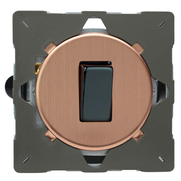 Varilight European VariGrid Brushed Copper 1 Gang 6A 1 Way Push-to-Make ...