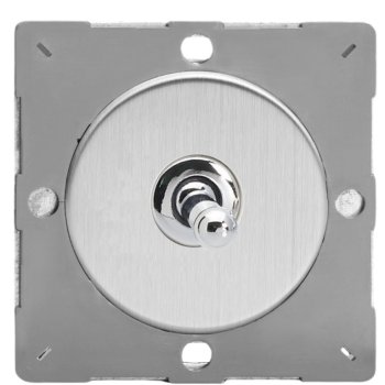 Varilight European VariGrid Brushed Steel 1 Gang 10A 1 or 2 Way Toggle ...