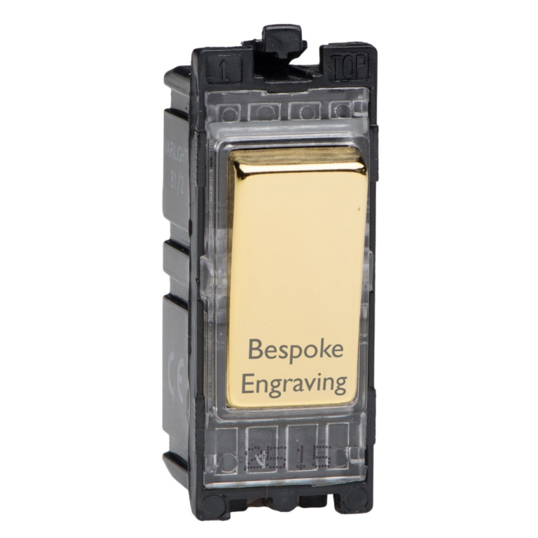 Varilight PowerGrid Brass 10A 2 Way Switch Module with Bespoke ...