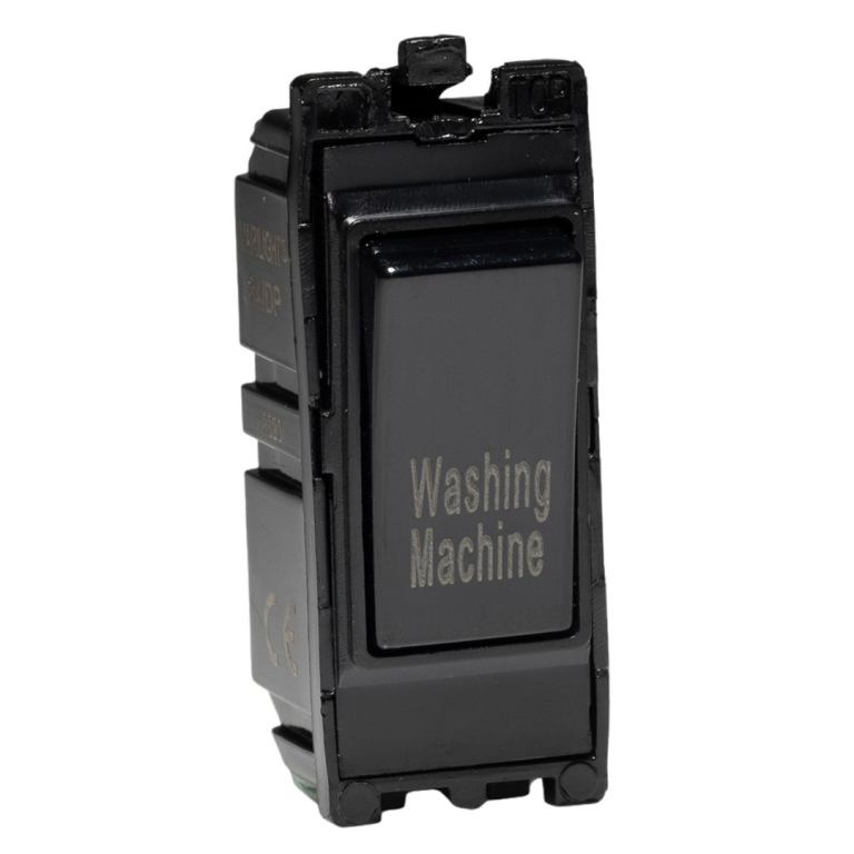 Varilight PowerGrid Black 20A 1 Way Double Pole 'Washing Machine ...