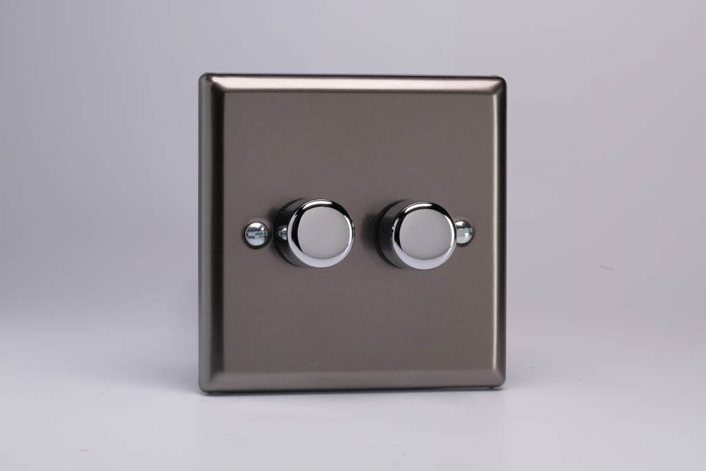 Varilight Classic V-Pro Pewter 2 Gang 120W Smart Master Wi-Fi LED ...