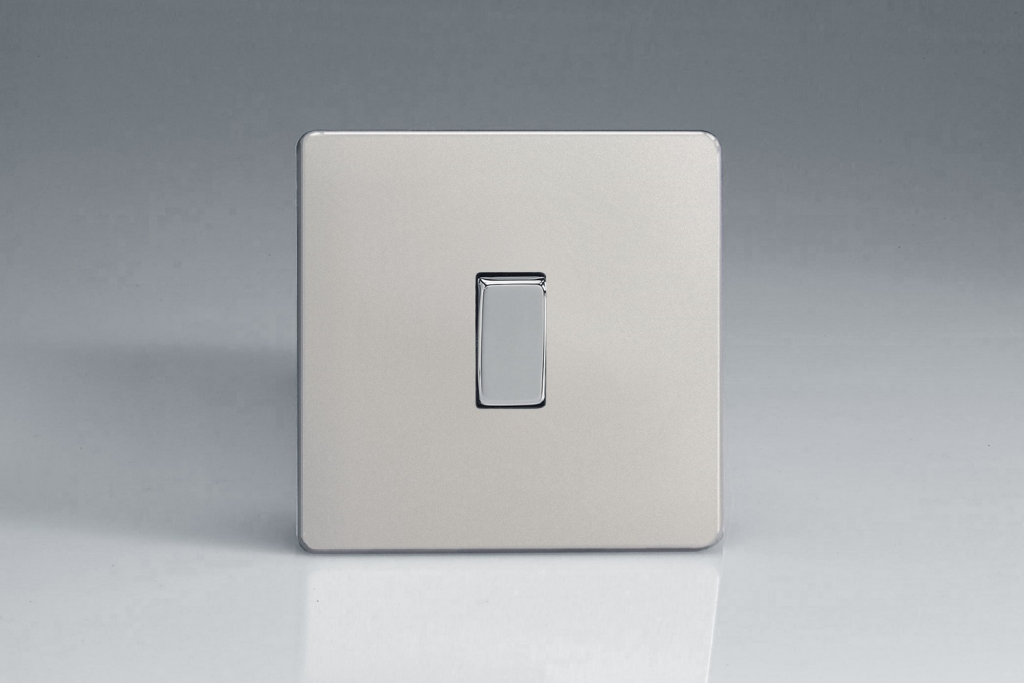 Varilight European Satin 1 Gang 6A 1 Way Push-to-Make Retractive Switch ...