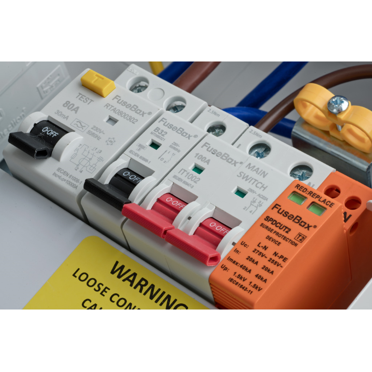 FuseBox 10 Way Consumer Unit - Dual RCD (Type A RCDS 80A), T2 Surge ...