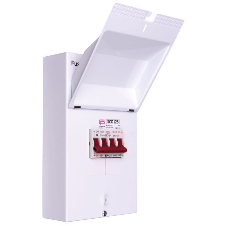 FuseBox 125A Changeover Switch (1P+N) Metal Enclosure | UKES