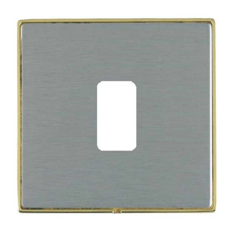 Hamilton Linea-Duo CFX Polished Brass Frame/Satin Steel Plate 1 Gang ...