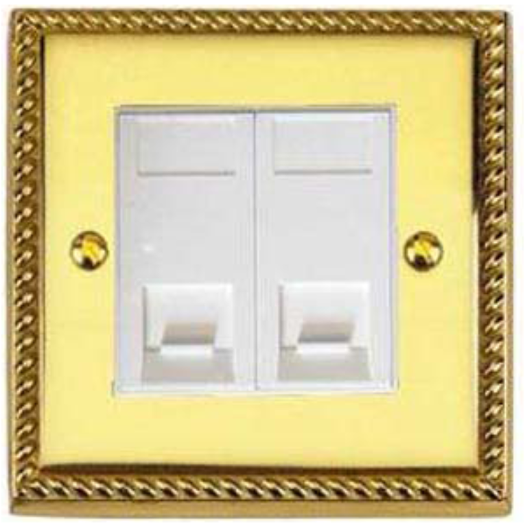 Heritage Brass 2 Gang Telephone Master White | UKES