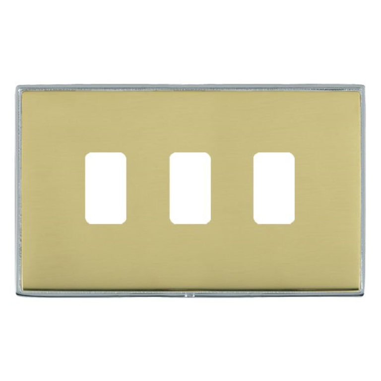 Hamilton Linea-Duo CFX Bright Chrome Frame/Polished Brass Plate 3 Gang ...