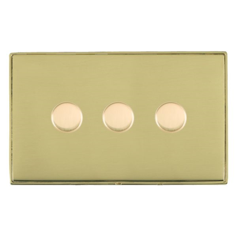 Hamilton Linea-Duo CFX Polished Brass Frame/Polished Brass Plate 3 Gang ...