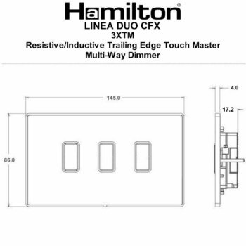 Hamilton Linea-Duo CFX Bright Chrome Frame/Bright Steel Plate 3 Gang ...