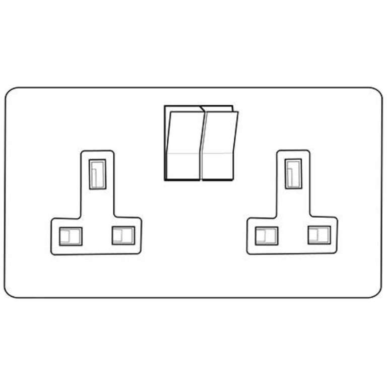 Heritage Brass Twin Socket White | UKES