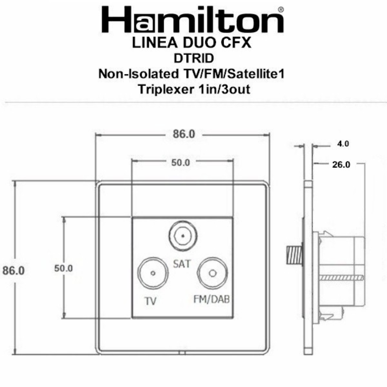 Hamilton Linea-Duo CFX Bright Chrome Frame/Polished Brass Plate Non ...