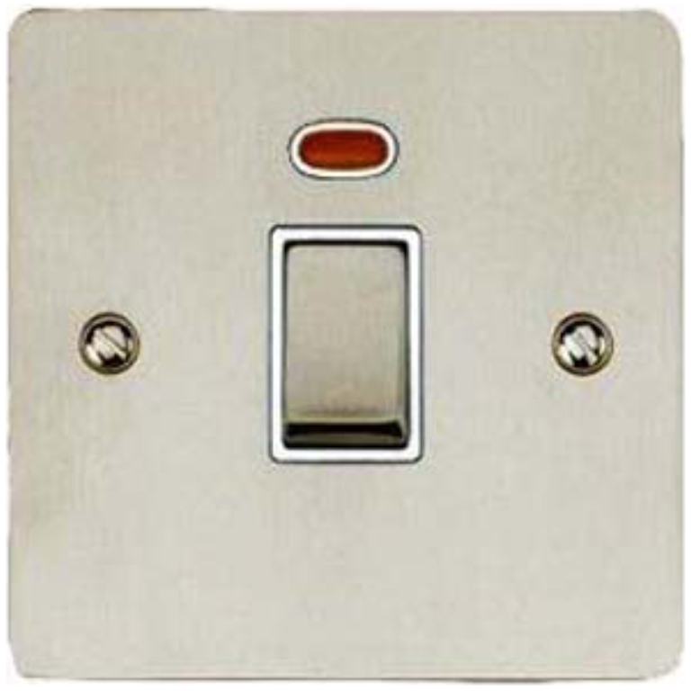 Heritage Brass 1 Gang 20A Double Pole Switch with Neon | UKES