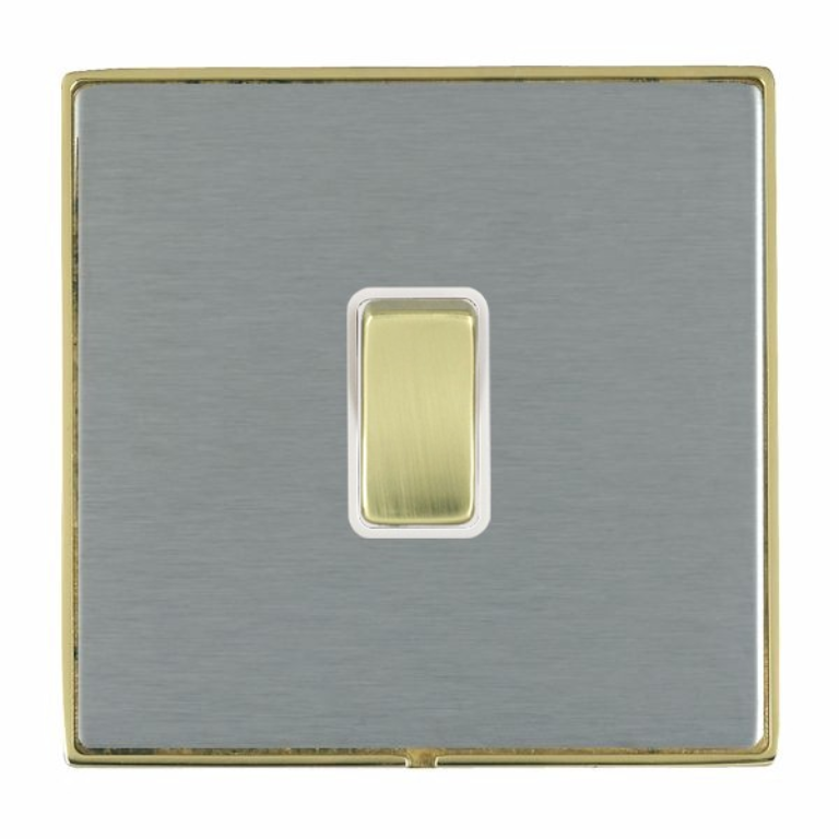 Hamilton Linea-Duo CFX Polished Brass Frame/Satin Steel Plate 1 Gang ...